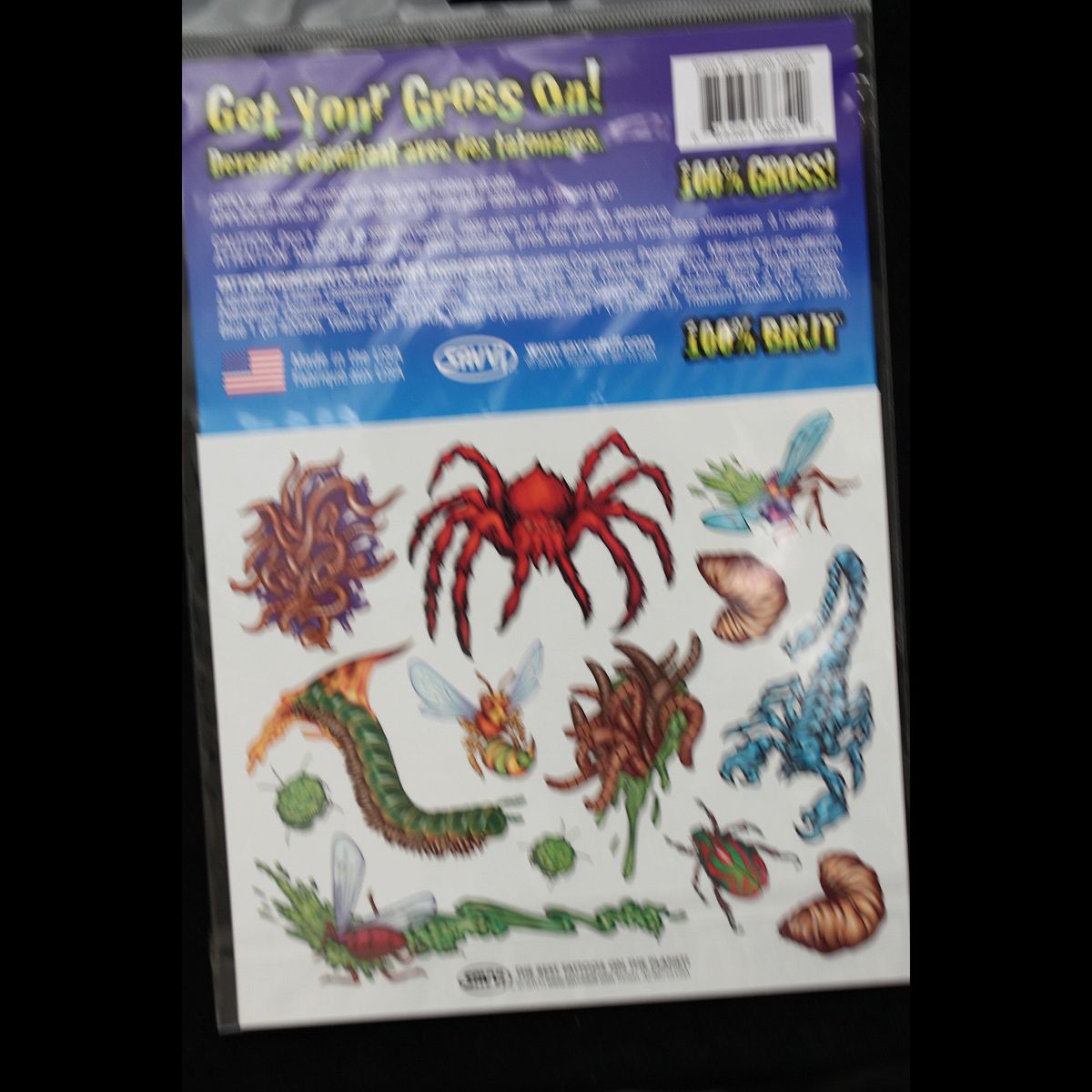 Realistic Gross Zombie-TEMPORARY FAKE TATTOOS-Punk Cosplay Costume-BUG ...