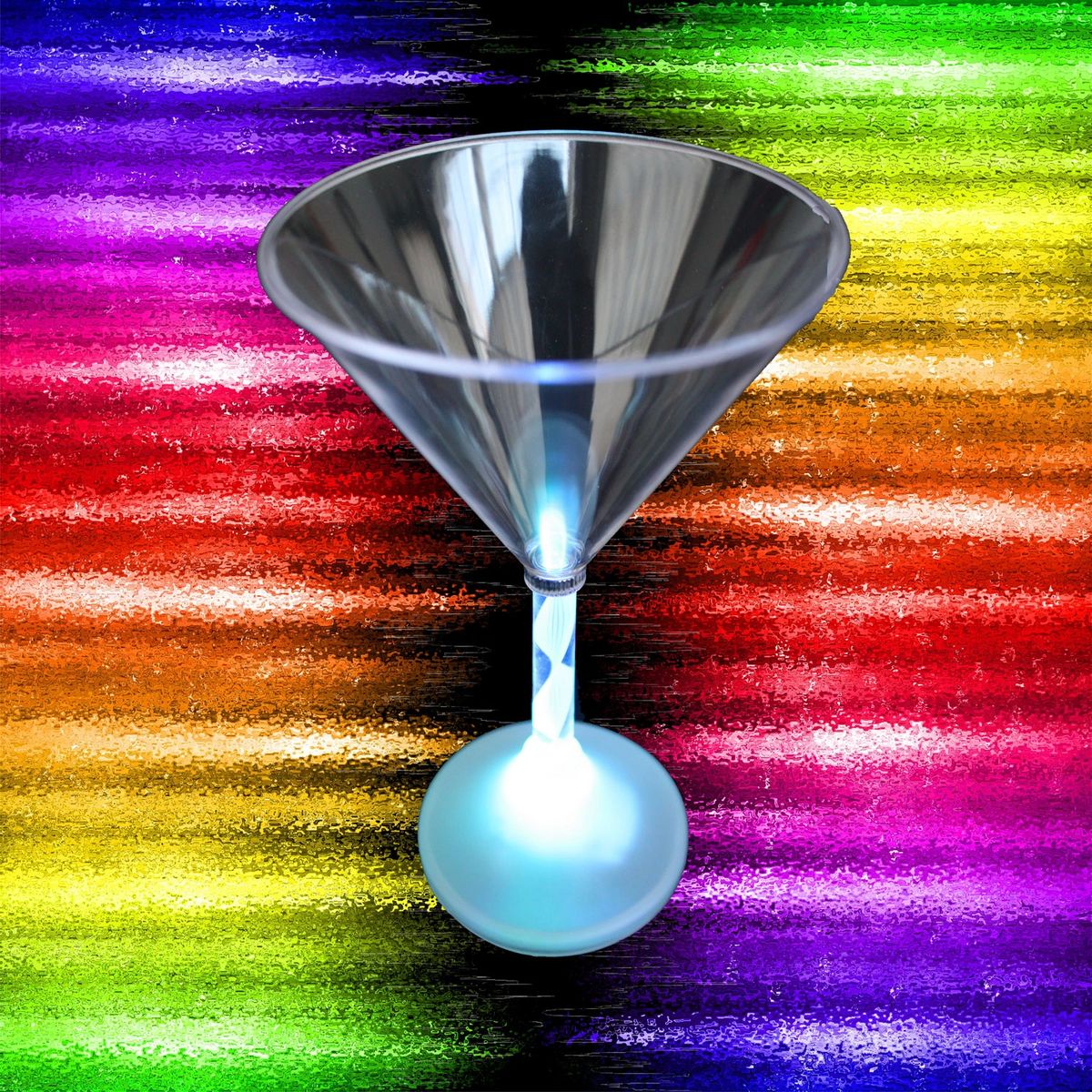 LED MultiColor FLASHING MARTINI GLASS Blinking Tiki Bar Cocktail Party ...
