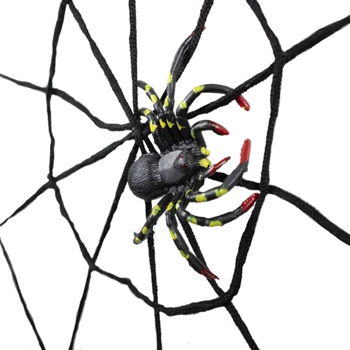 5-Ft (1.5M) Spooky ROPE SPIDER WEB Halloween Haunted House Prop ...