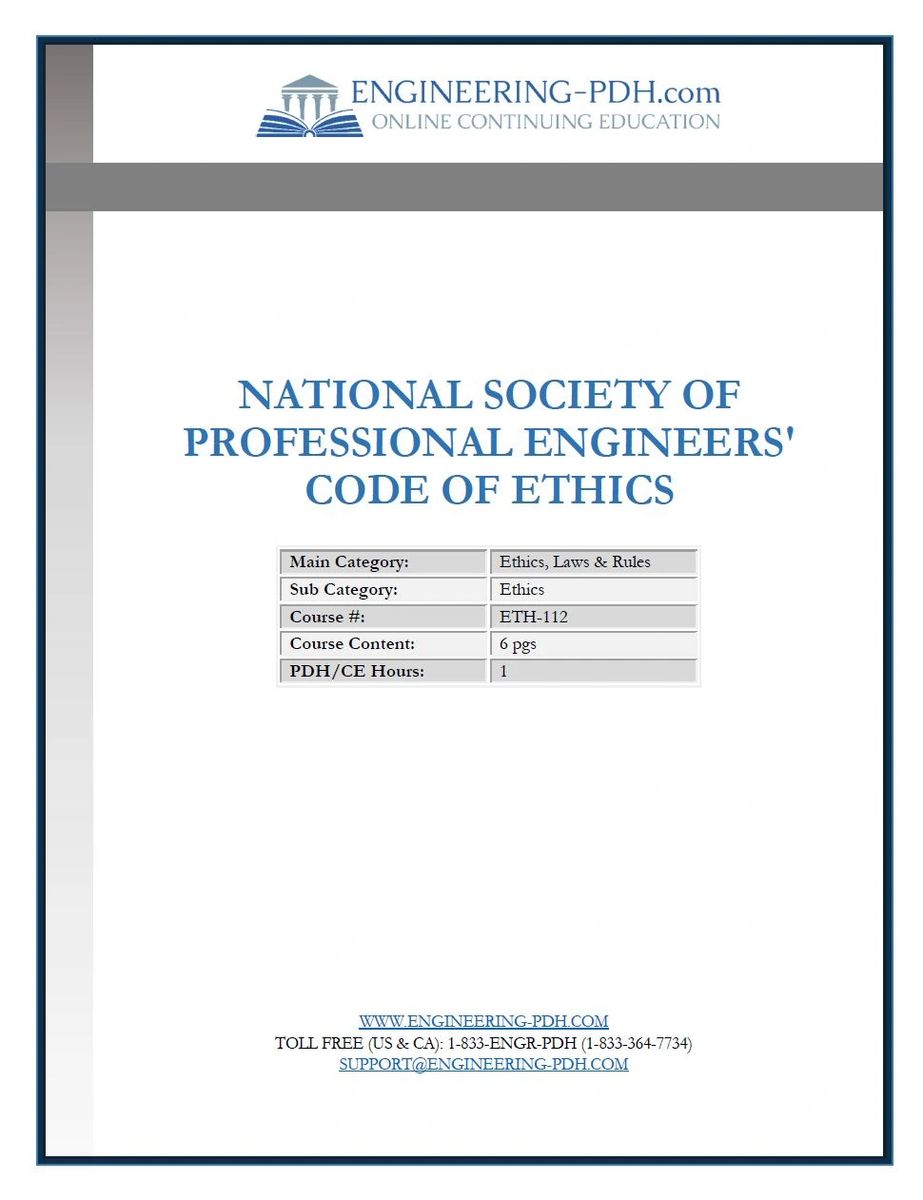ETH-112 (1 Hrs) - NSPE Code of Engineering Ethics