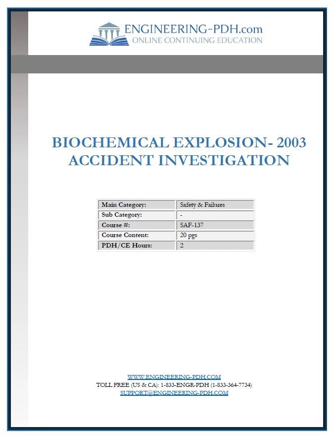 SAF-137 (2 Hrs) - Biochemical Explosion - 2003 Accident Investigation