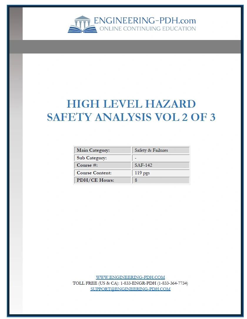 SAF-142 (8 Hrs) - High Level Hazard Safety Analysis Vol 2 of 3