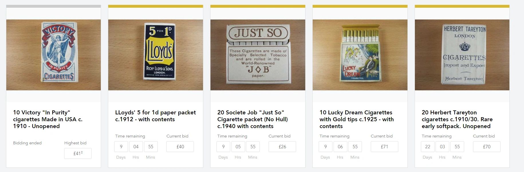 4 New vintage packets with contents added to auction.