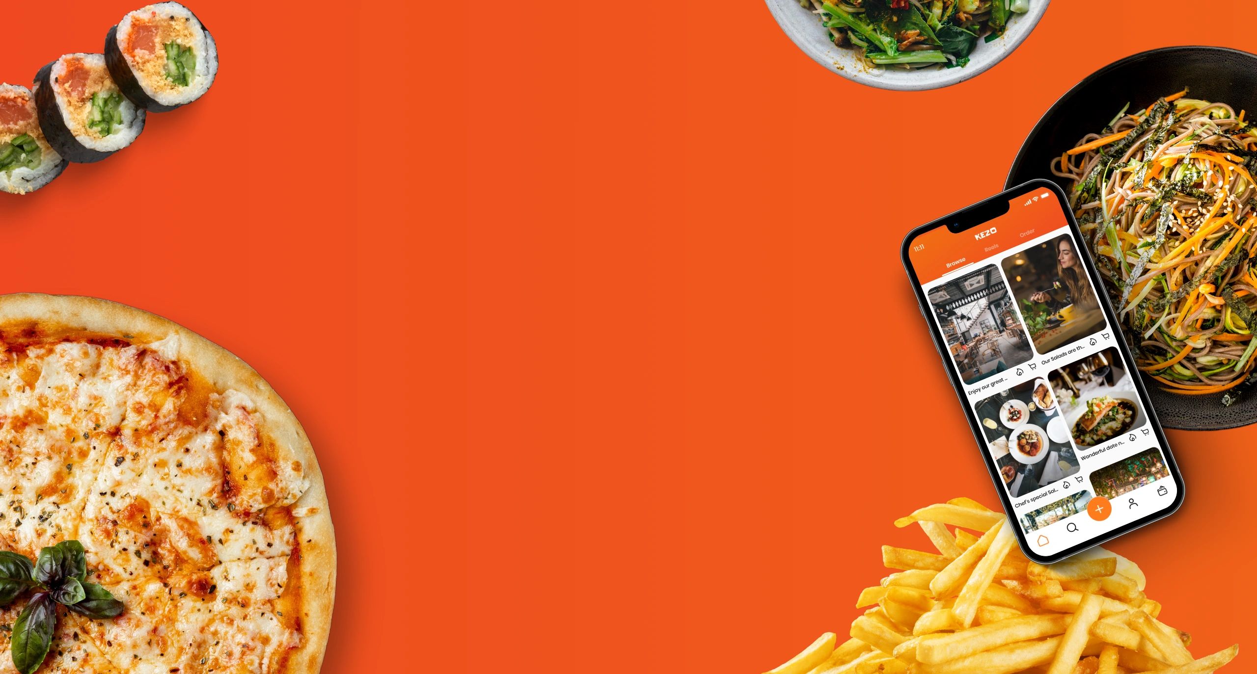 Kezo - Mobile App Orders, Social Media Posts
