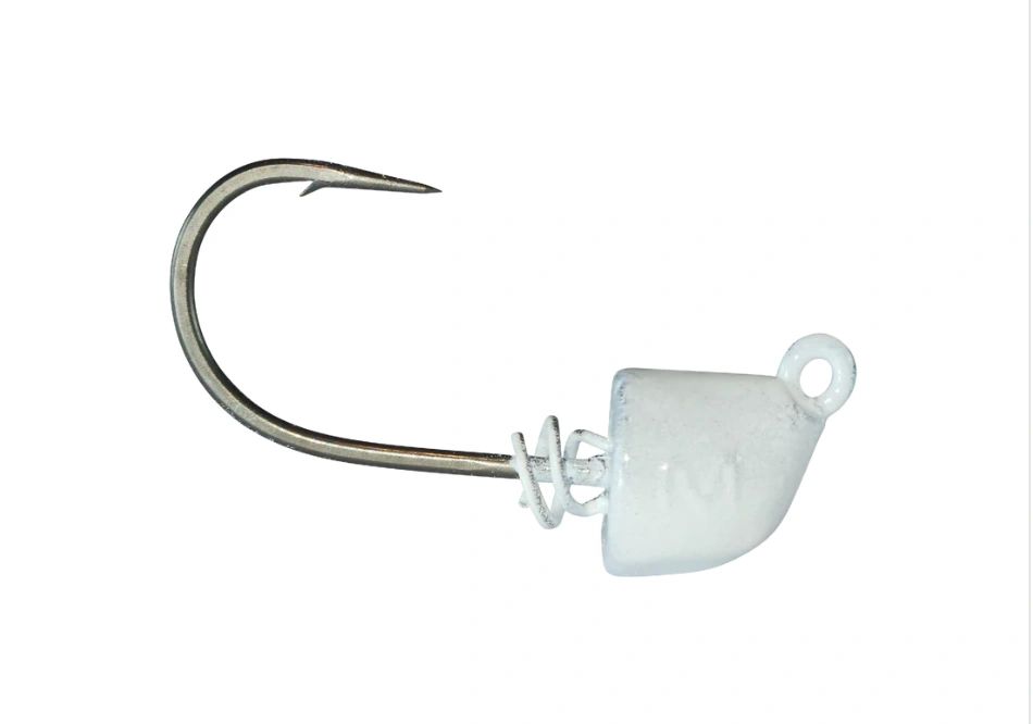 Mustad Alpha Point A-TAK Swim Jig Head 2/0, 3/16oz, White 3 Pack