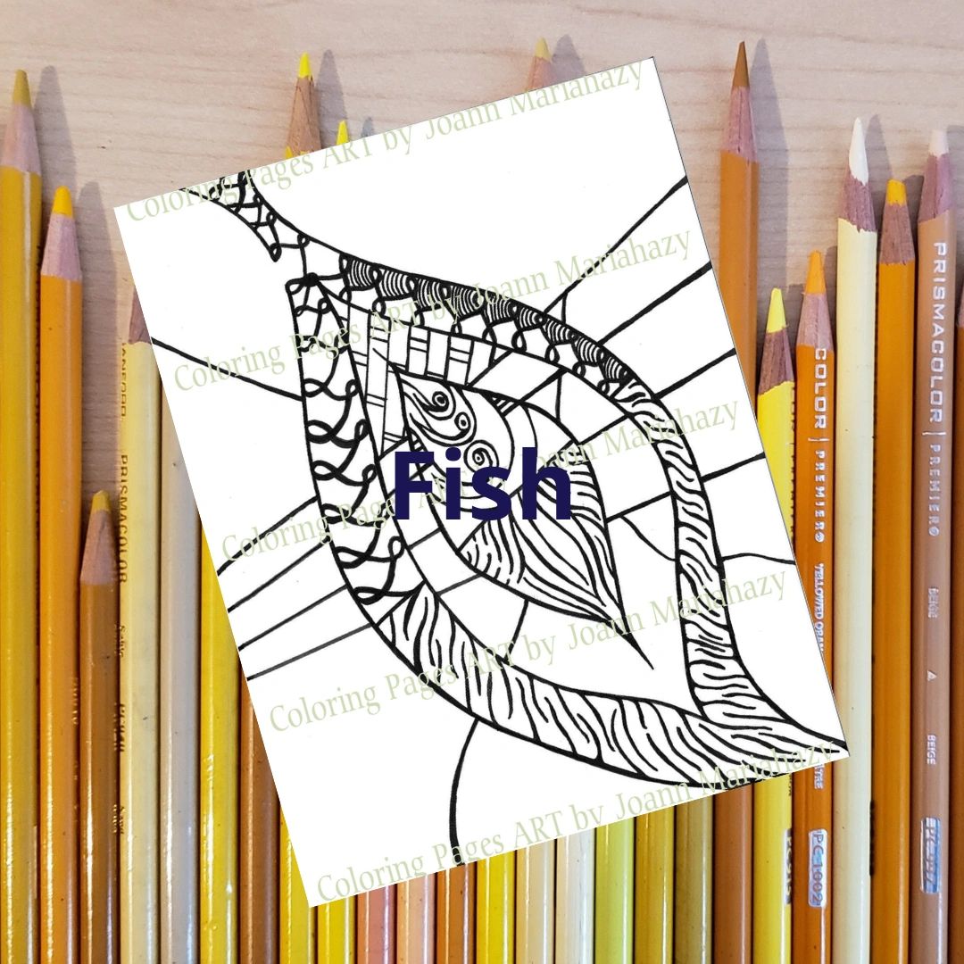 Fish - Individual Hand Drawn Coloring Page