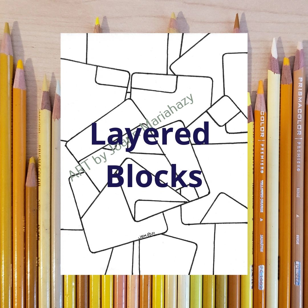 Layered Blocks - Individual Hand Drawn Coloring Page