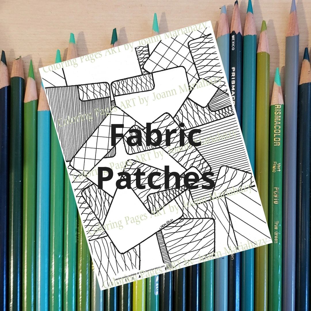 Fabric Patches - Individual Hand Drawn Coloring Page