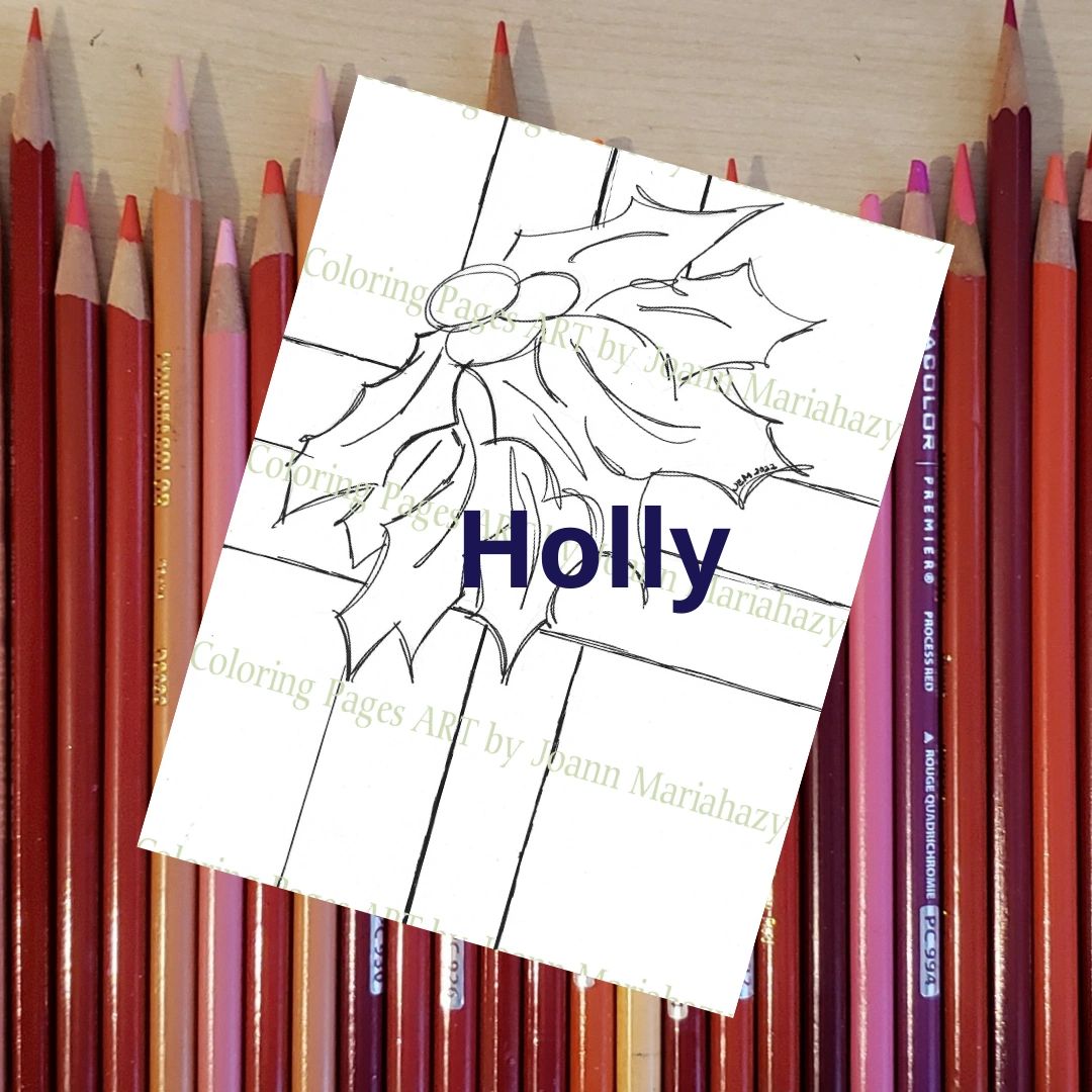 Holly - Individual Hand Drawn Coloring Page