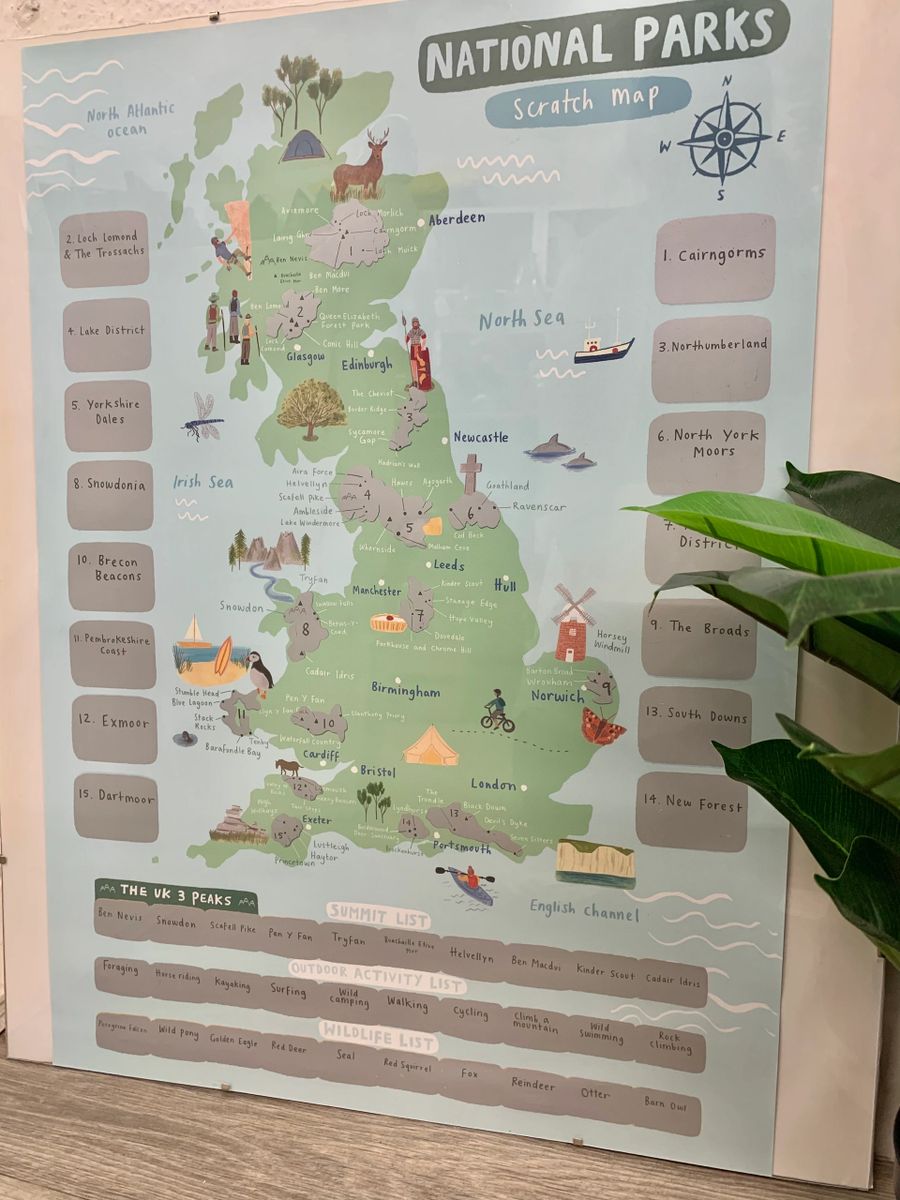 UK National Parks scratch map