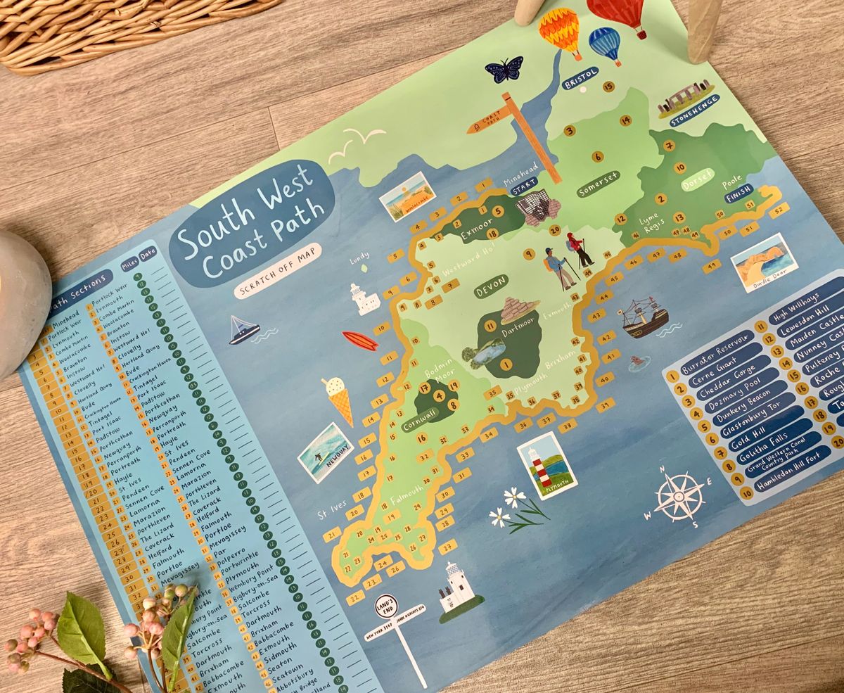 SW Coast Path scratch map