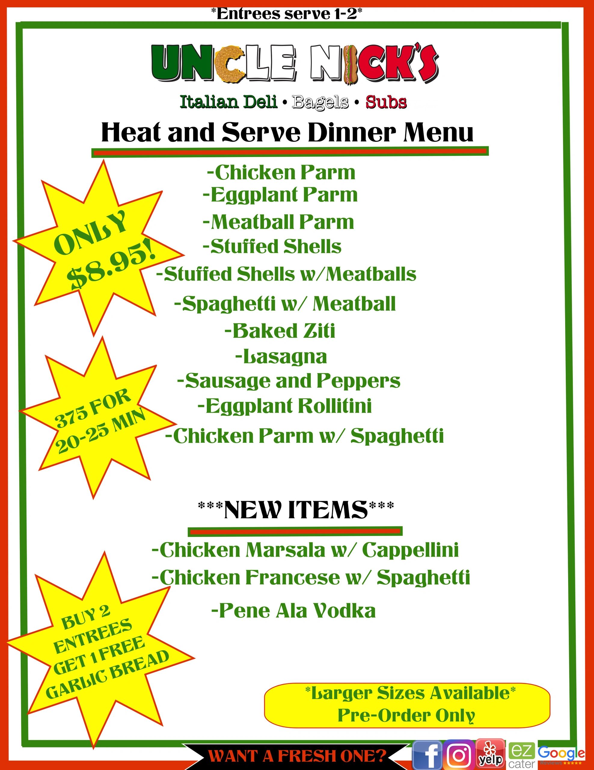 Fresh Entrees