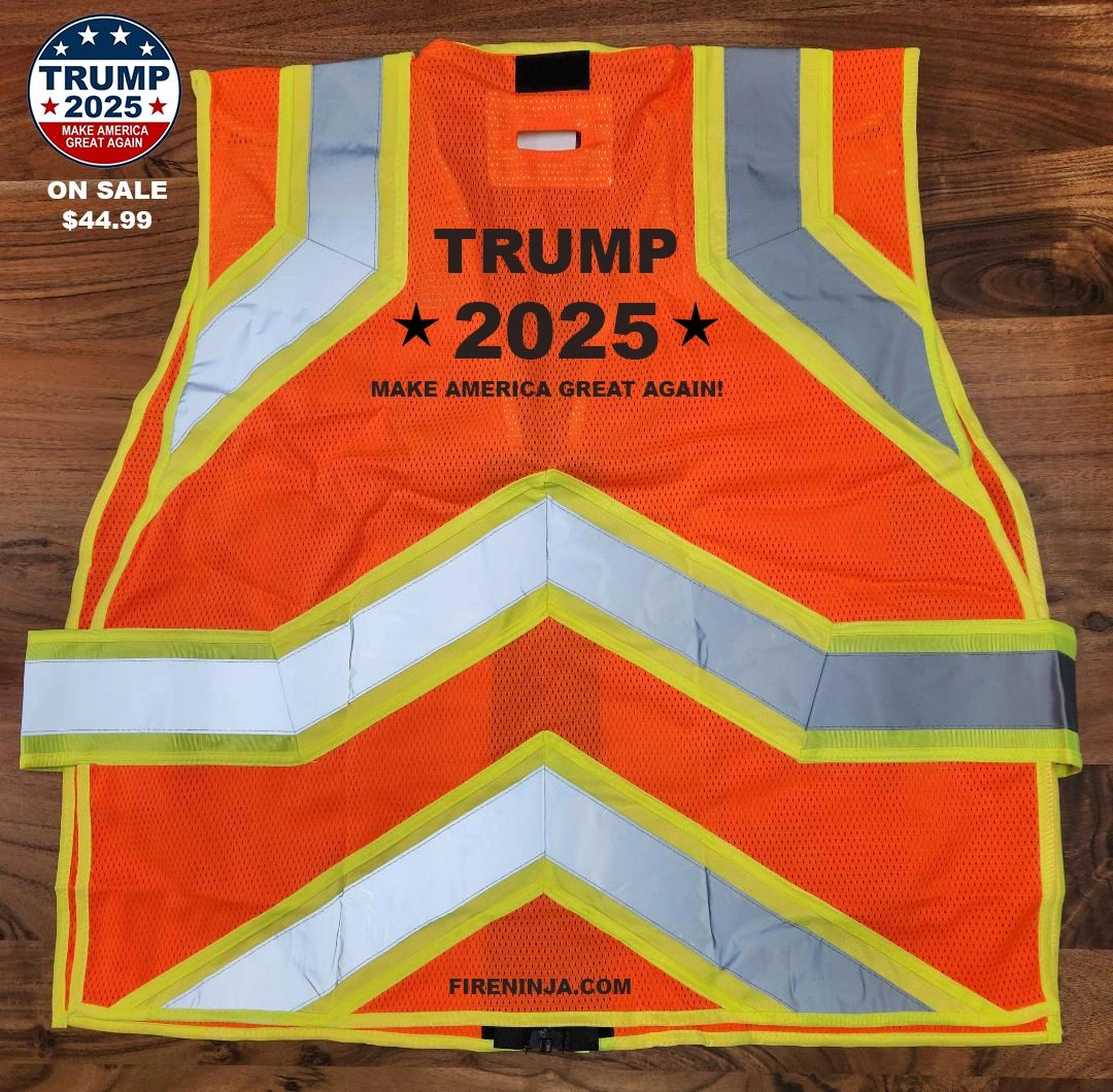 SAFETY VEST - CUSTOM IMPRINT OR TRUMP 2025 IMPRINT - INCLUDES SUB-ZERO ...