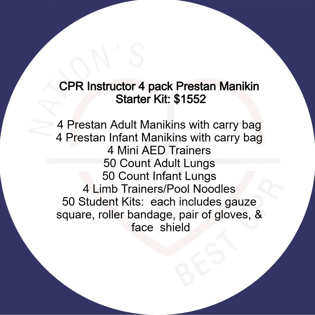 CPR Instructor 4 pack Prestan Manikin Starter Kit
