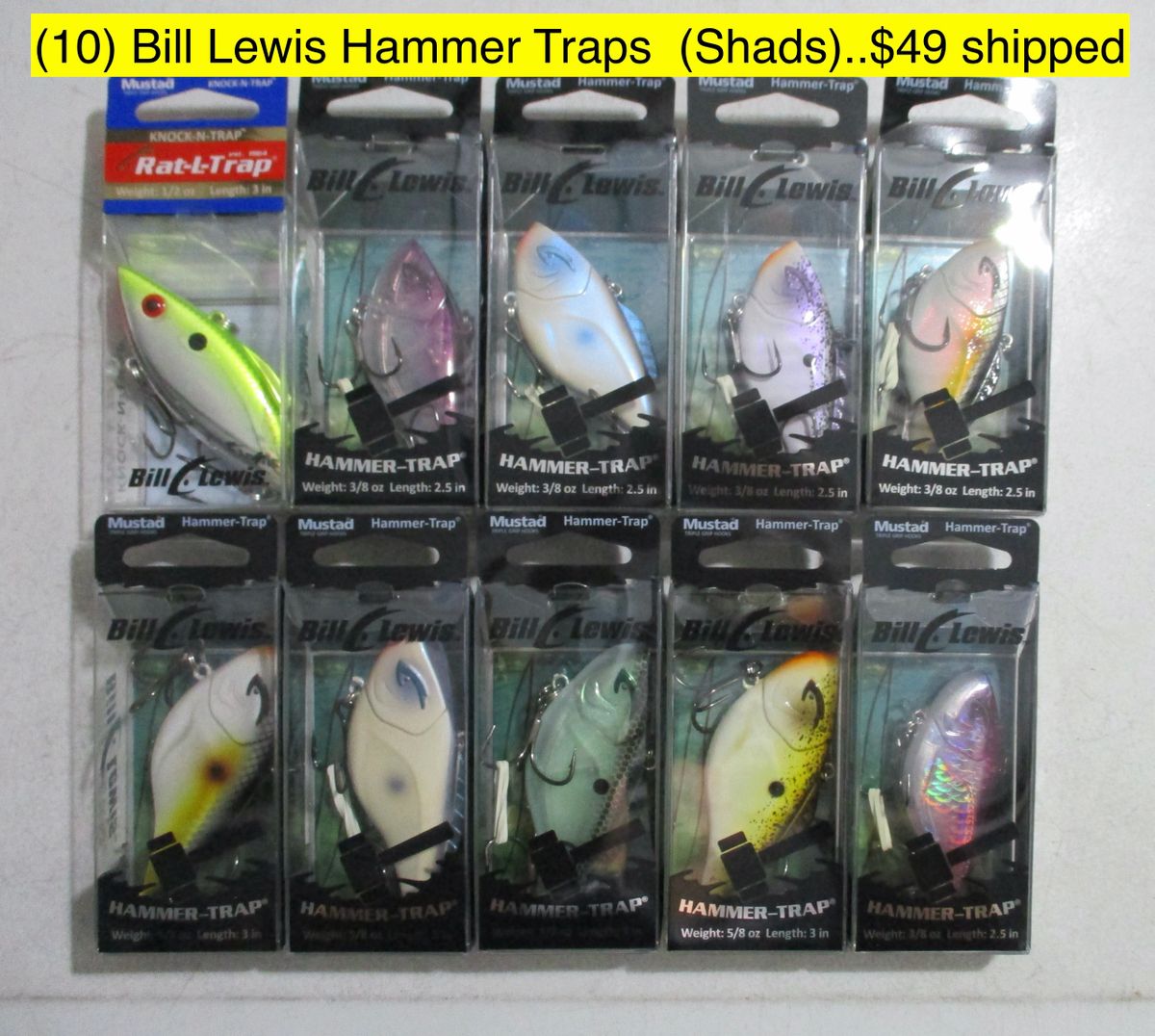(10) Bill Lewis Mostly Hammer Trap 5/8 & 3/8 oz Lipless Crankbaits ...