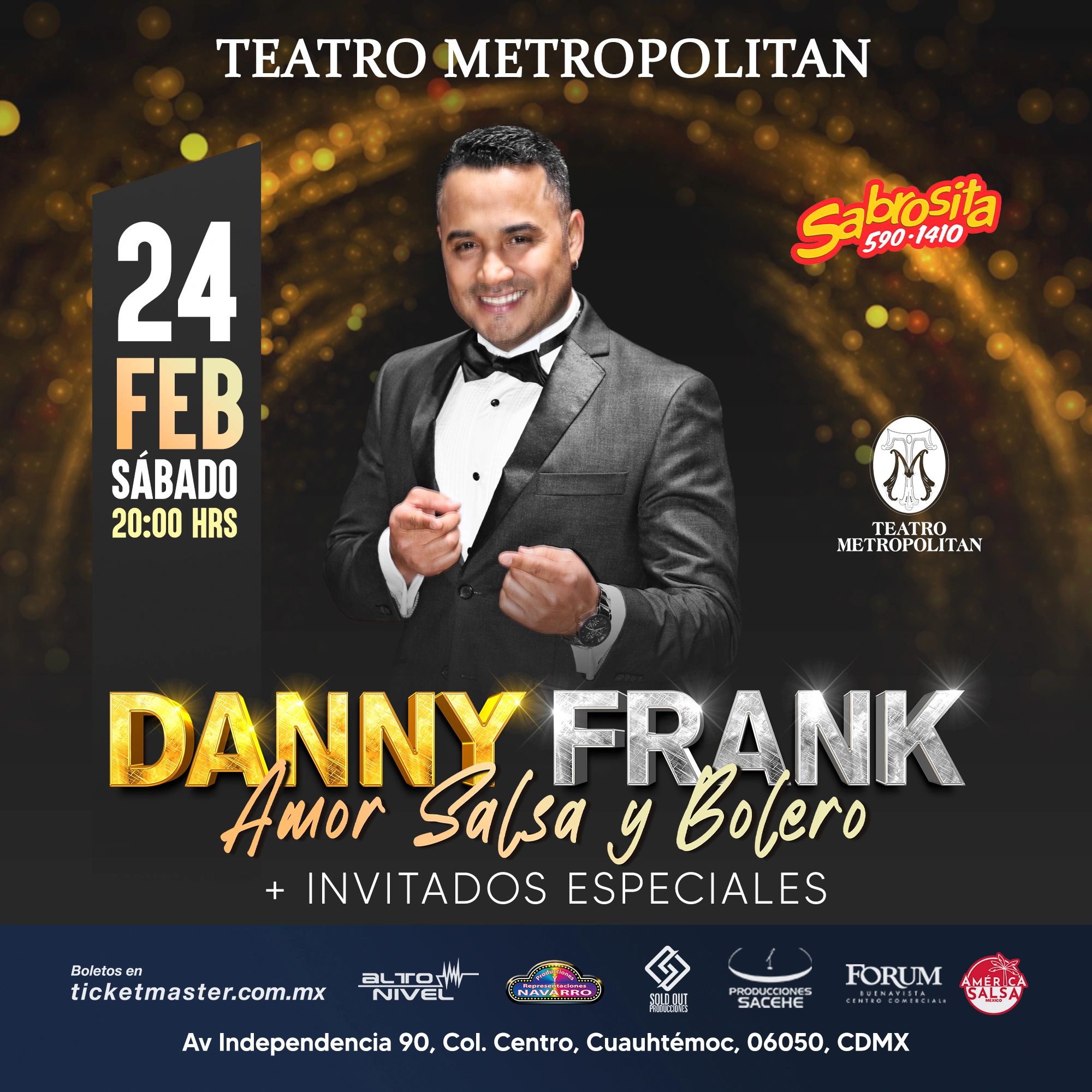 DANNY FRANK PRESENTARÁ “AMOR, SALSA Y BOLERO” EN EL METROPÓLITAN