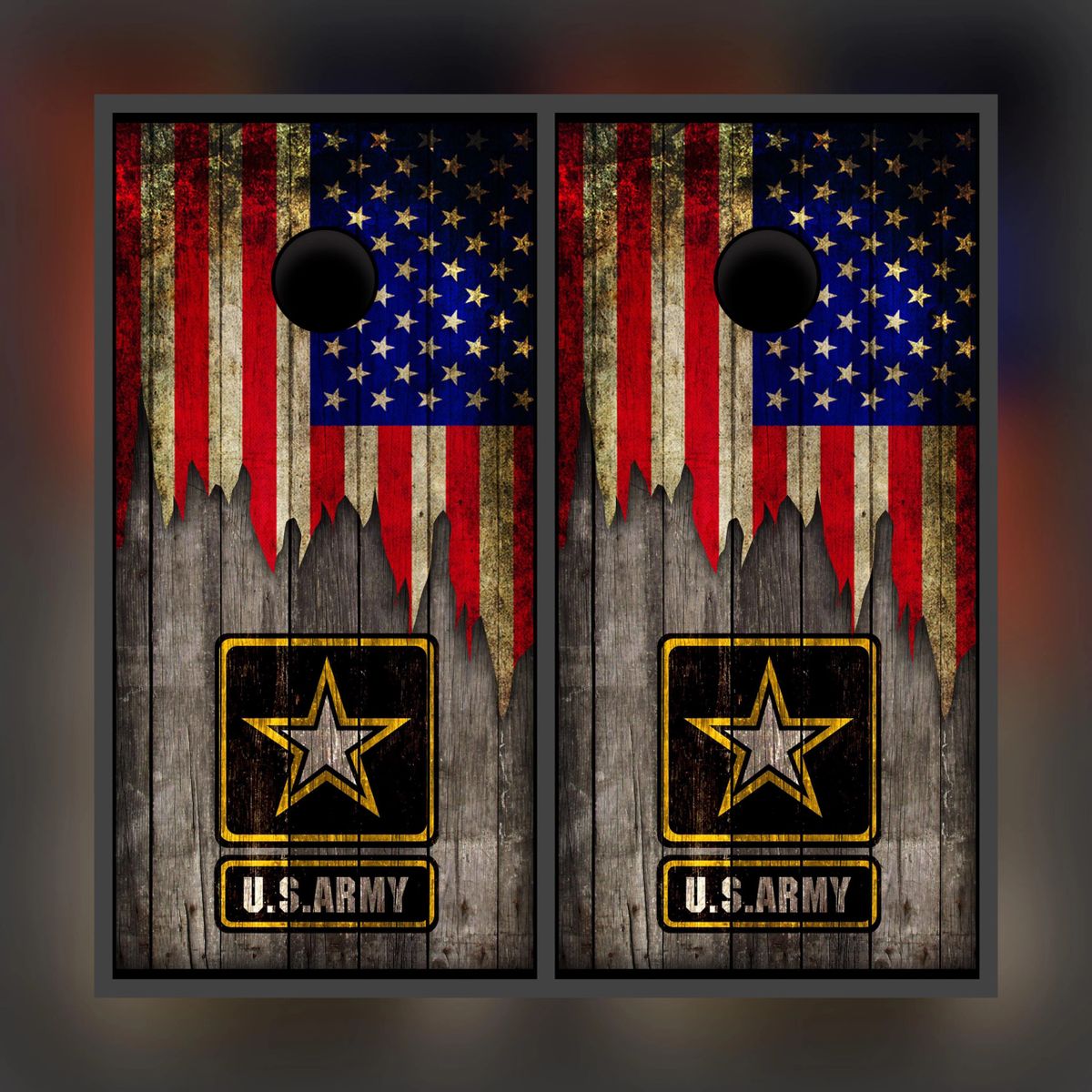 Distressed Army Emblem and Flag