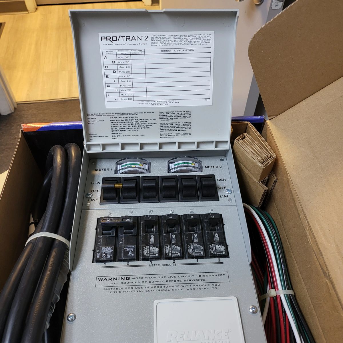 Reliance Transfer Switch Kit