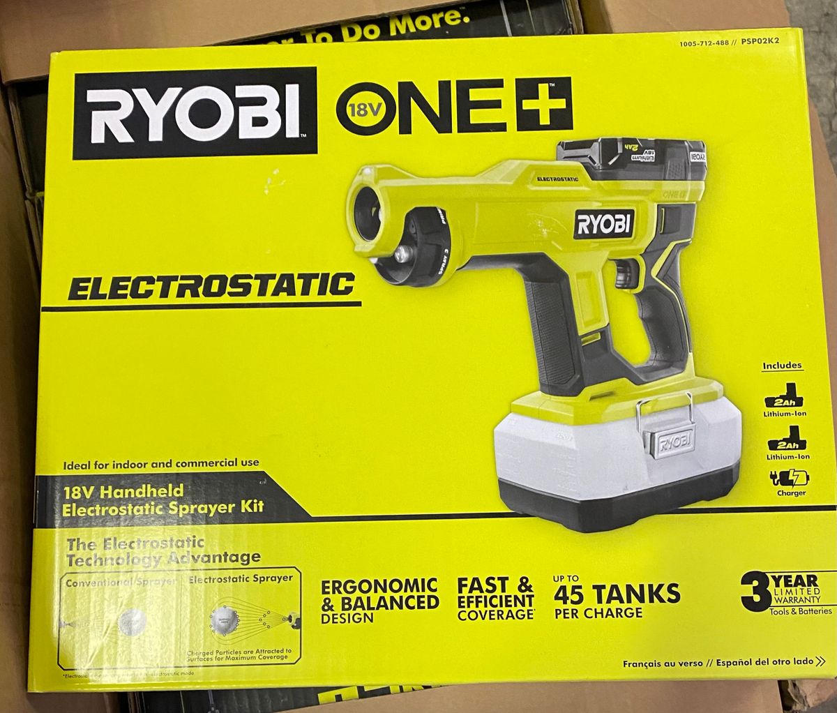 Ryobi Electrostatic Sprayer with Charger & 2 Batteries
