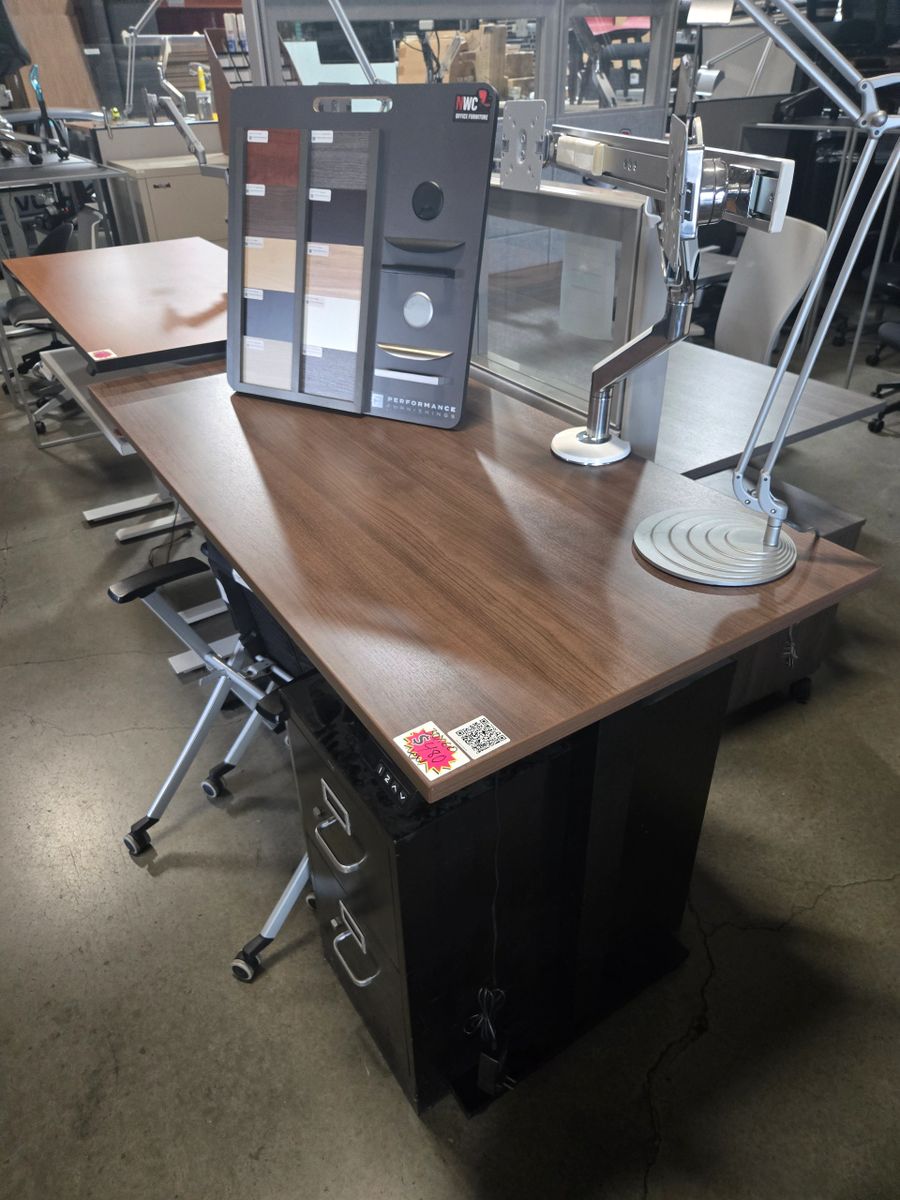 New 30x60 modern walnut sit-to-stand desk