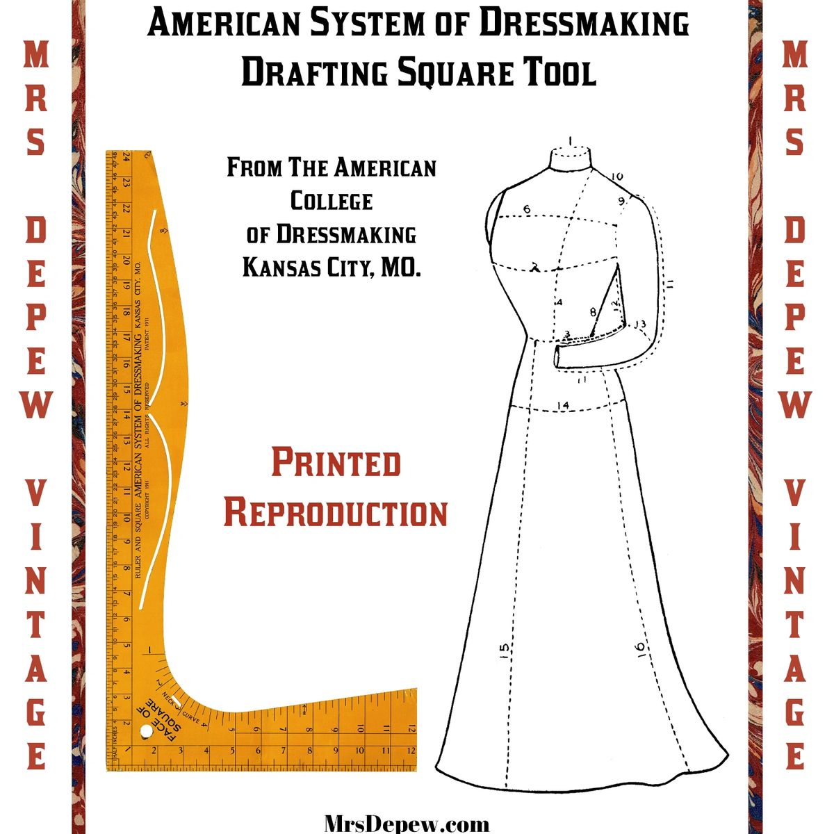American System of Dressmaking 1900s Tailor Square Sewing Pattern ...