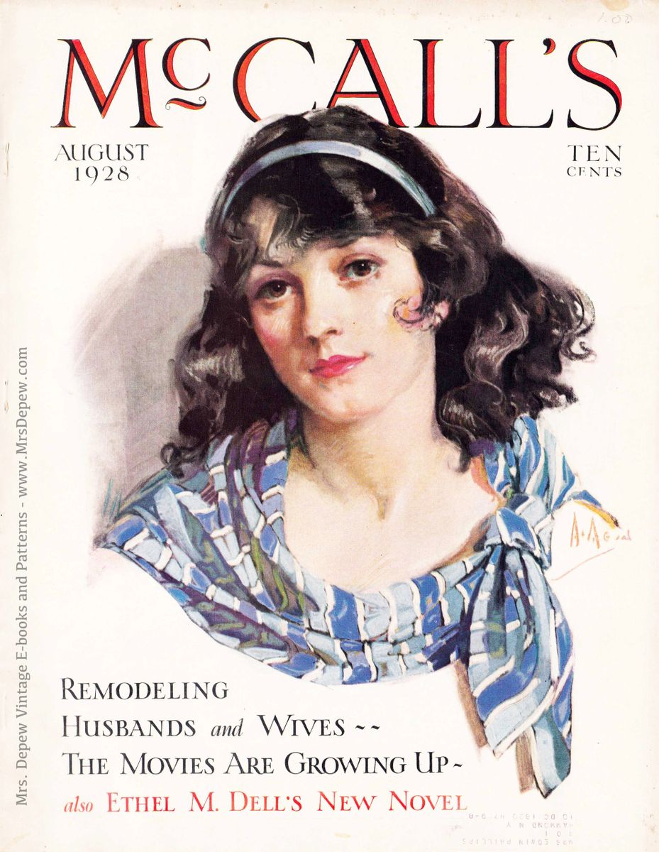 1928 August Vintage Sewing Pattern Advertisement Collection McCall's ...