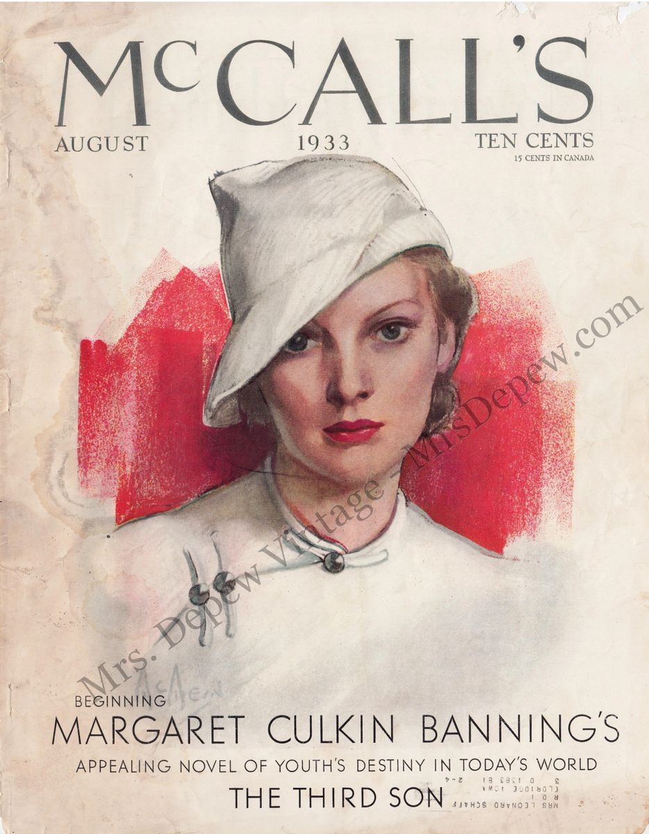 1933 August Vintage Sewing Pattern Advertisement Collection McCall's ...