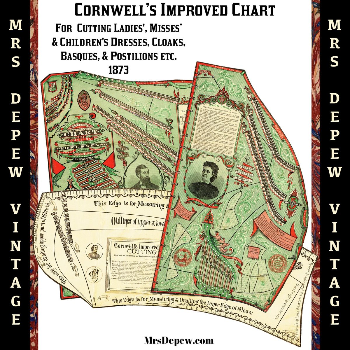 Antique 1870s Cornwell's Improved Tailor System Paper Pattern For ...