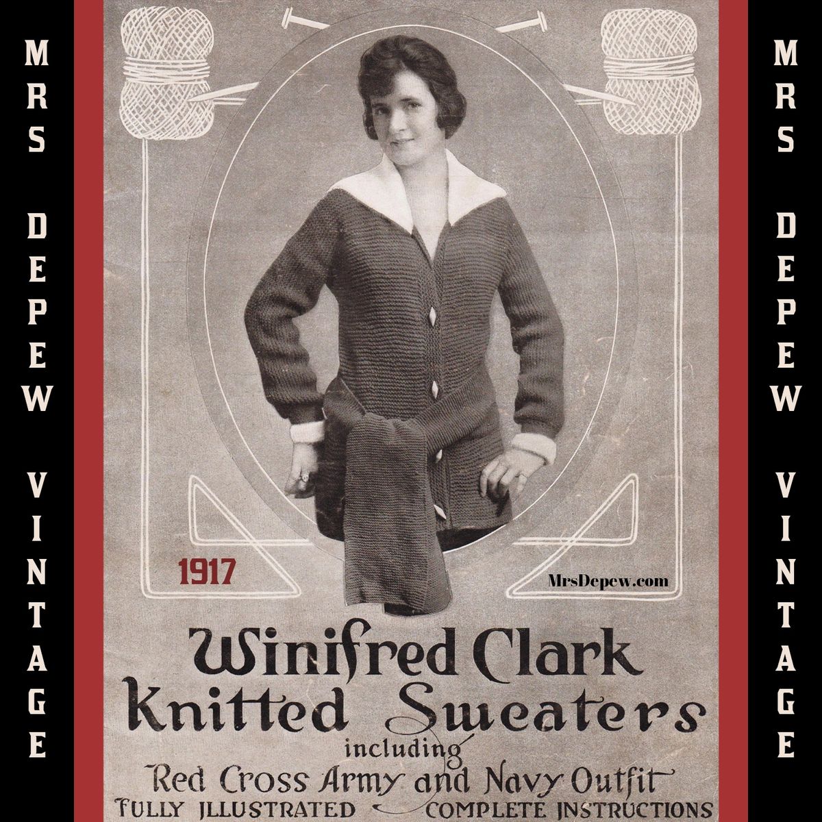 1917 Vintage 1910s Winifred Clark Red Cross Knitting Pattern ...