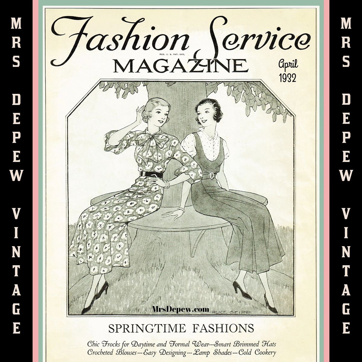 1932 April Vintage Fashion Service Magazine 1930s Art Deco Fashion ...