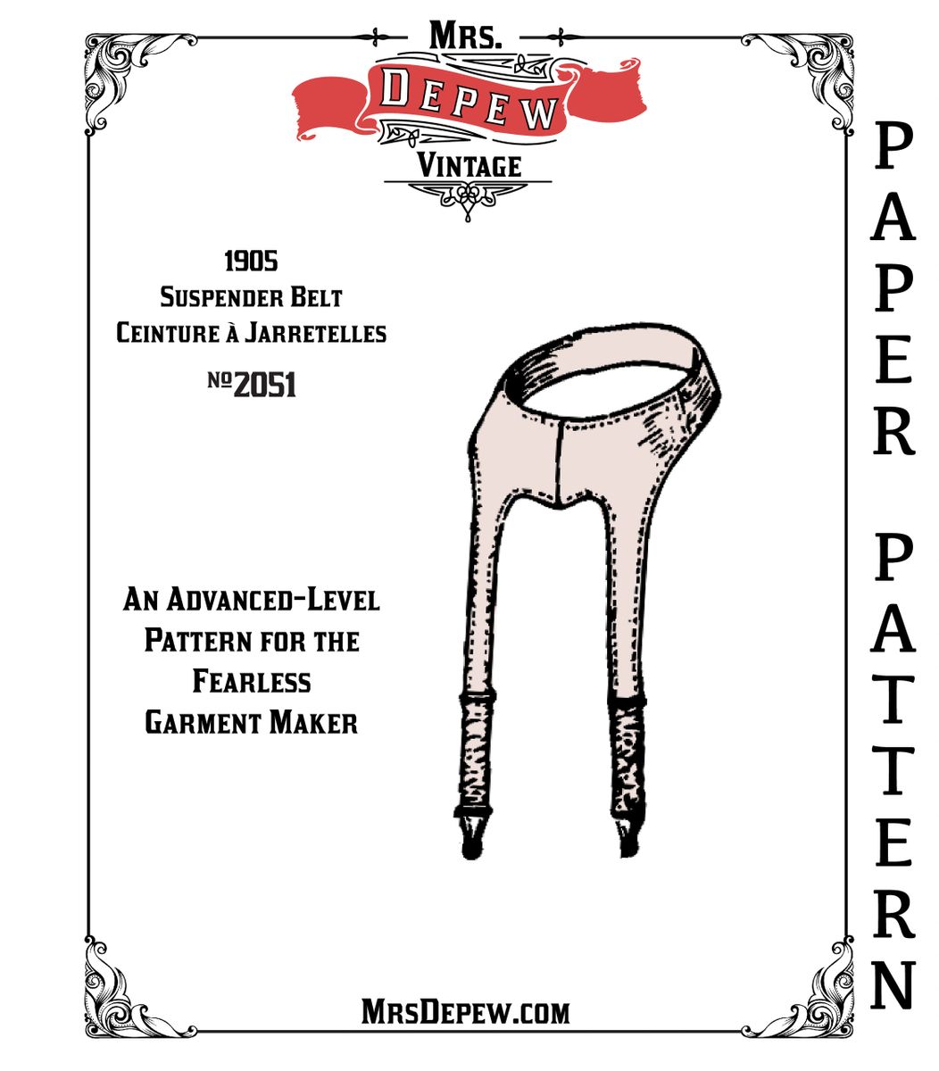Vintage Sewing Pattern Early 1900s Ladies' Garter Suspender Belt Depew ...