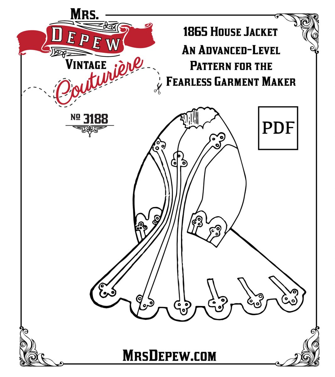 Vintage Sewing Pattern 1860s Ladies' Civil War Era House Jacket Depew ...