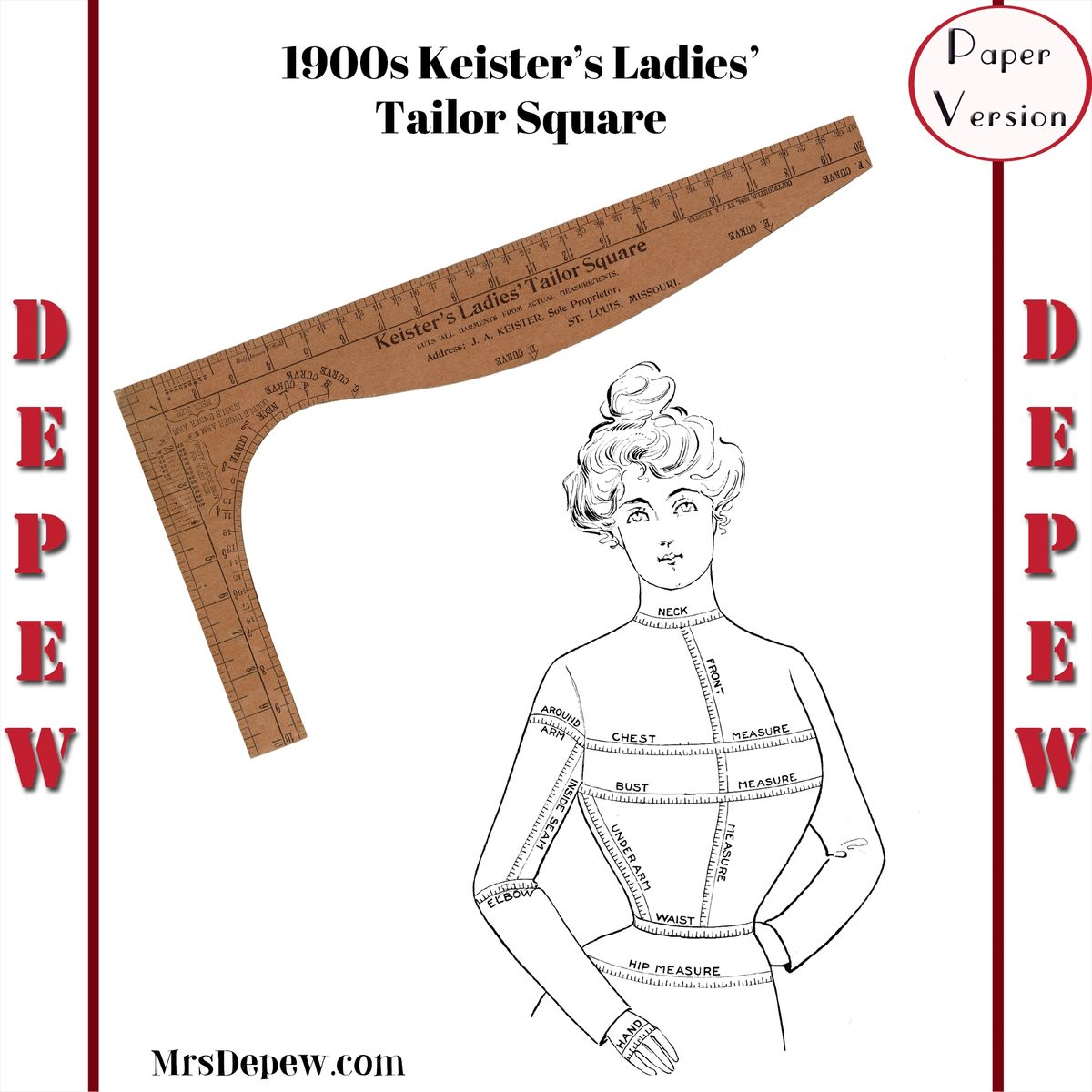 Antique Keister's Ladies' Tailor Square Sewing Pattern Drafting ...