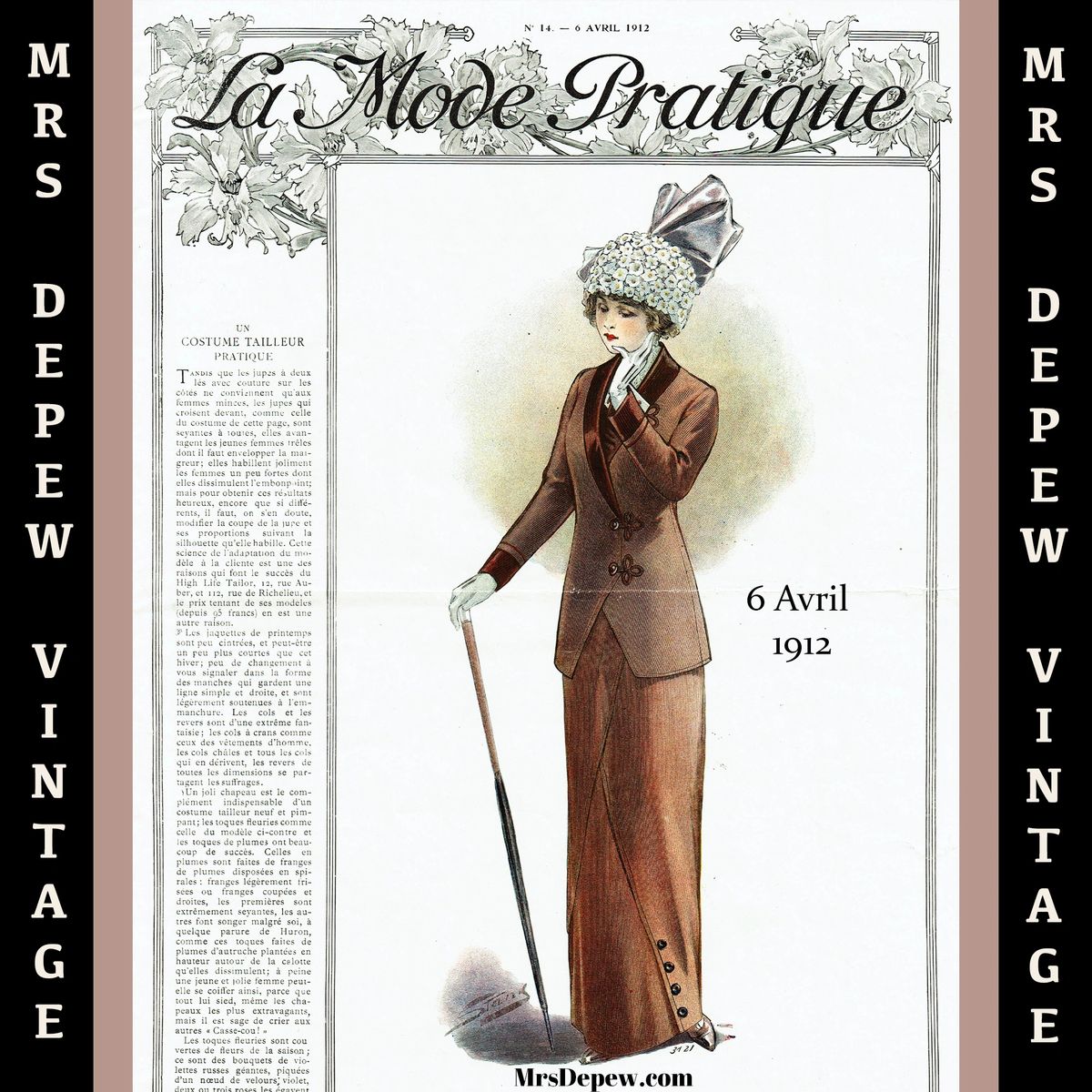 Antique French Magazine La Mode Pratique 6 Avril 1912 Featuring Fashion ...