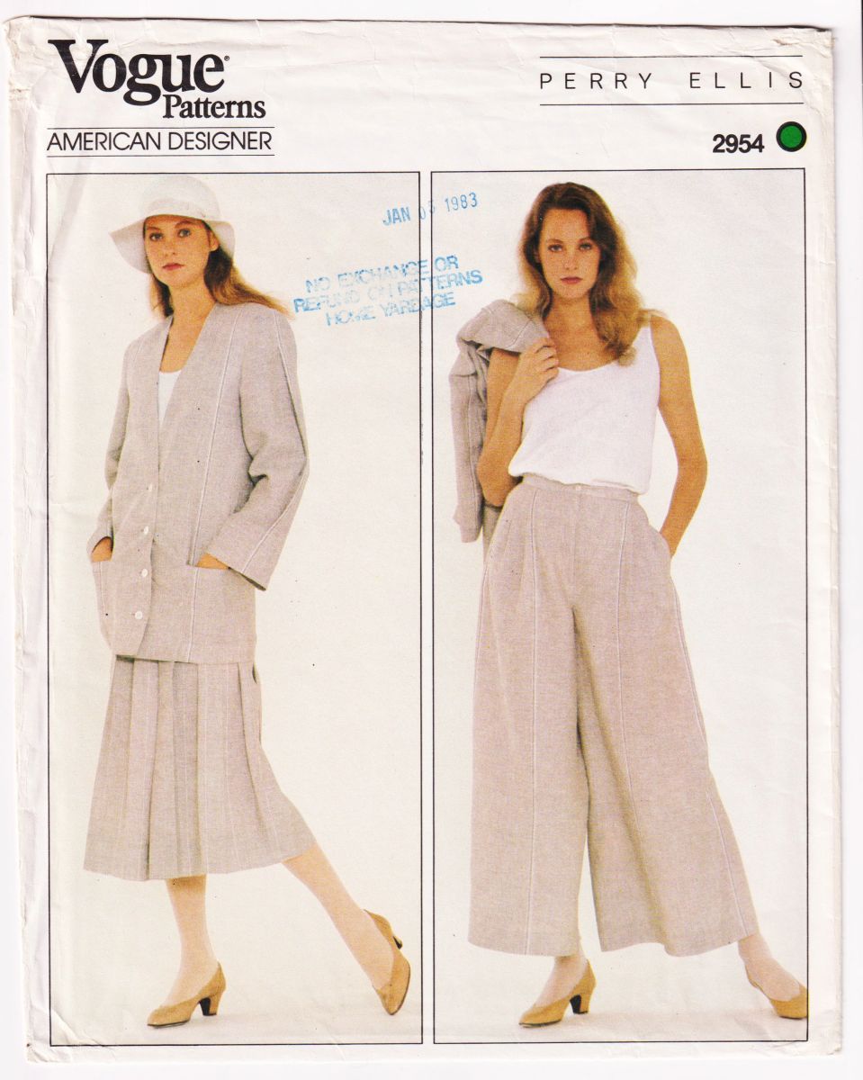 1983 Vintage Sewing Pattern Ladies' Jacket, Pants, Skirt and Top 1980s ...