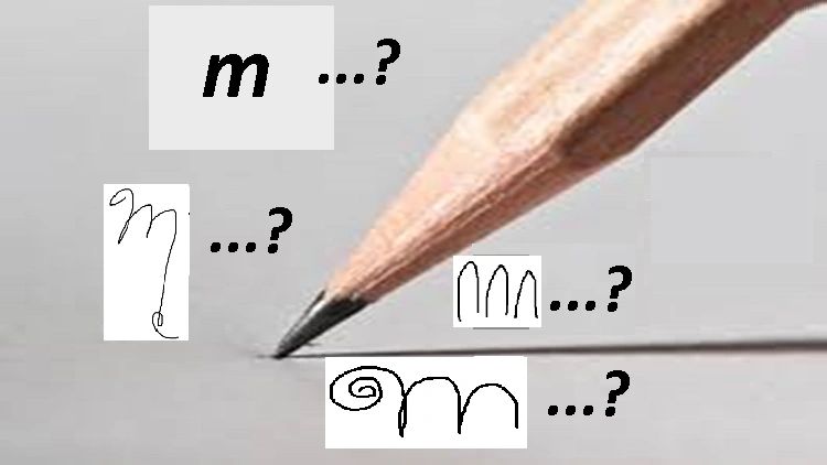 grafología de la letra "m".