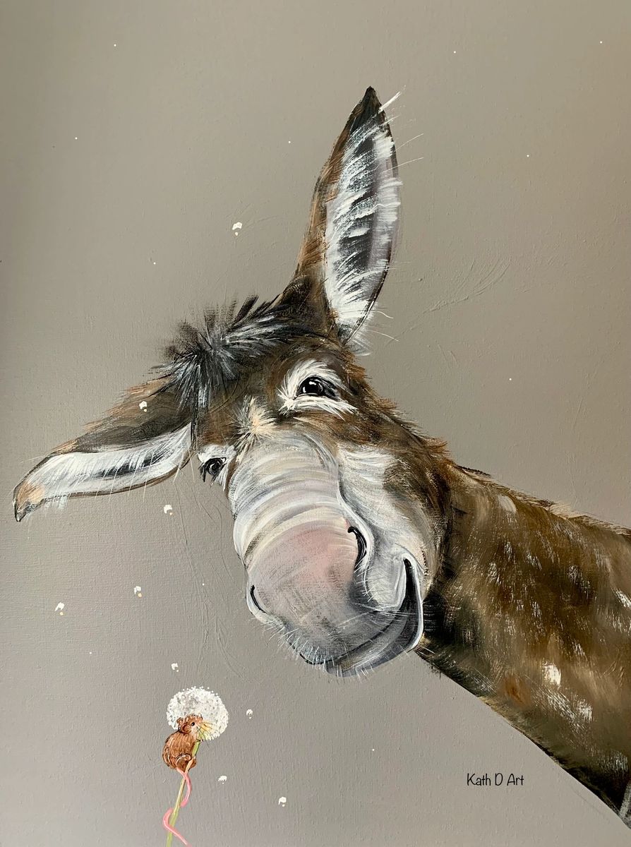 Donkey and mouse Mounted print