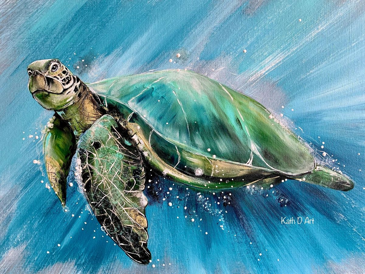 Sea Turtle Mounted Print