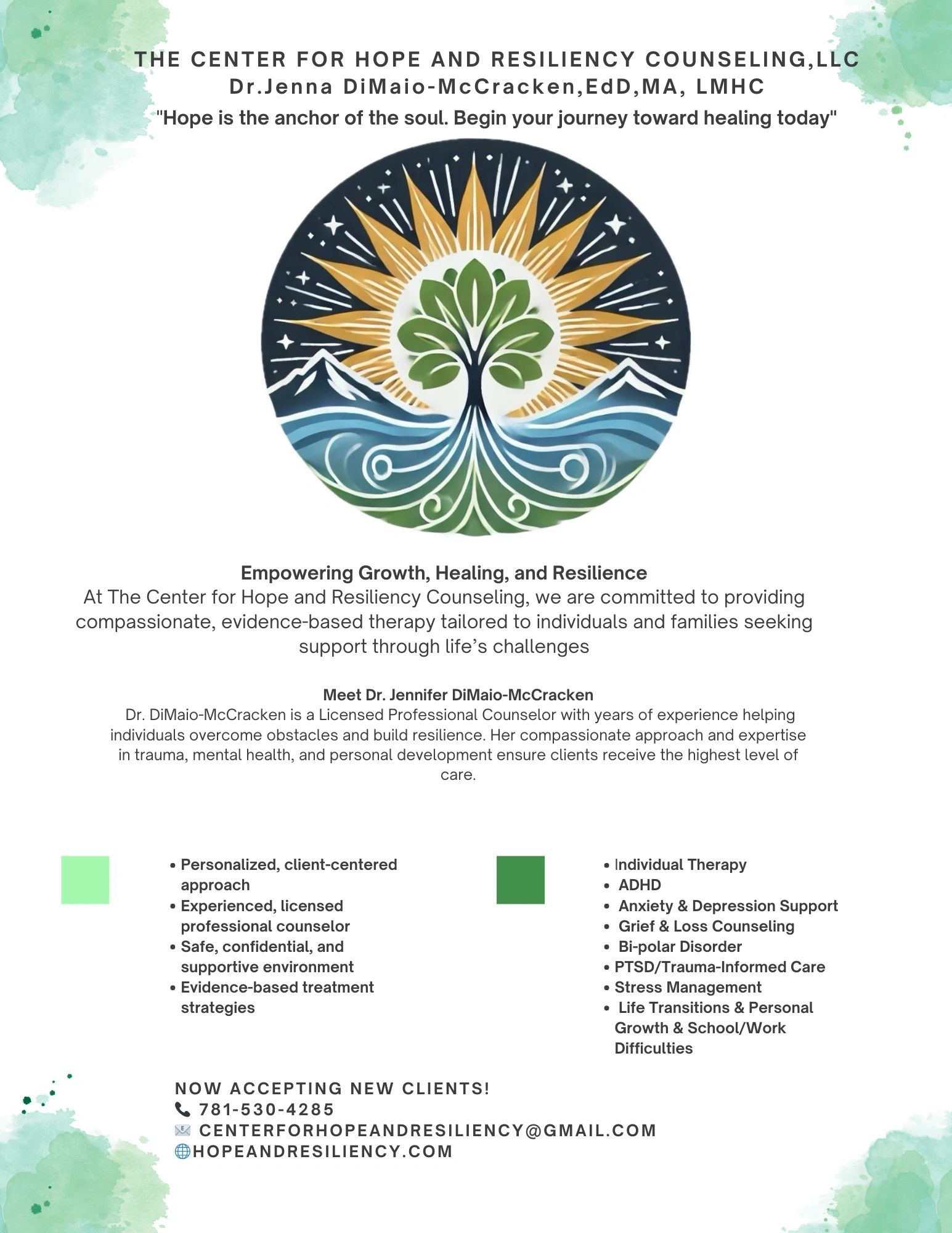 The Center for Hope and Resiliency Counseling, LLC