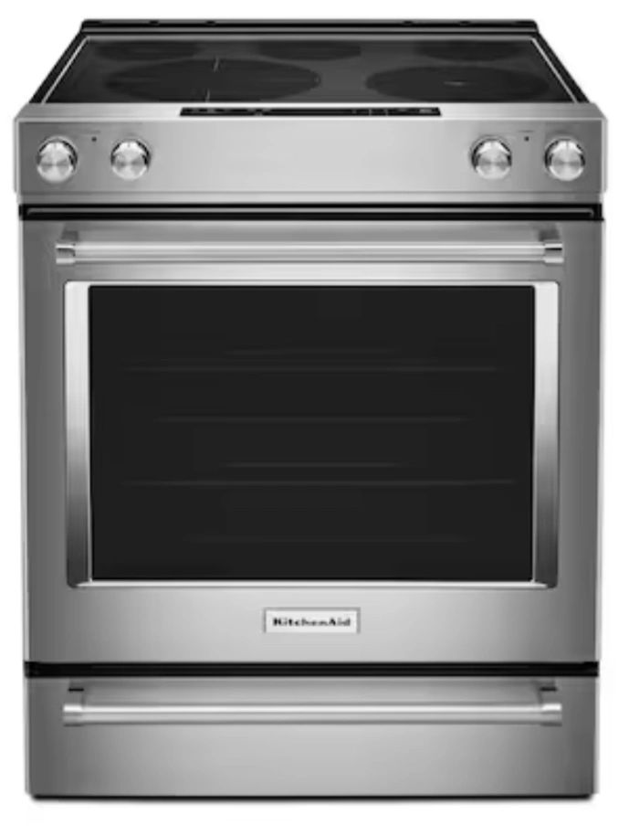 KitchenAid 30-in Glass Top 5 burners 6.4-cu ft Convection Oven Slide-In ...