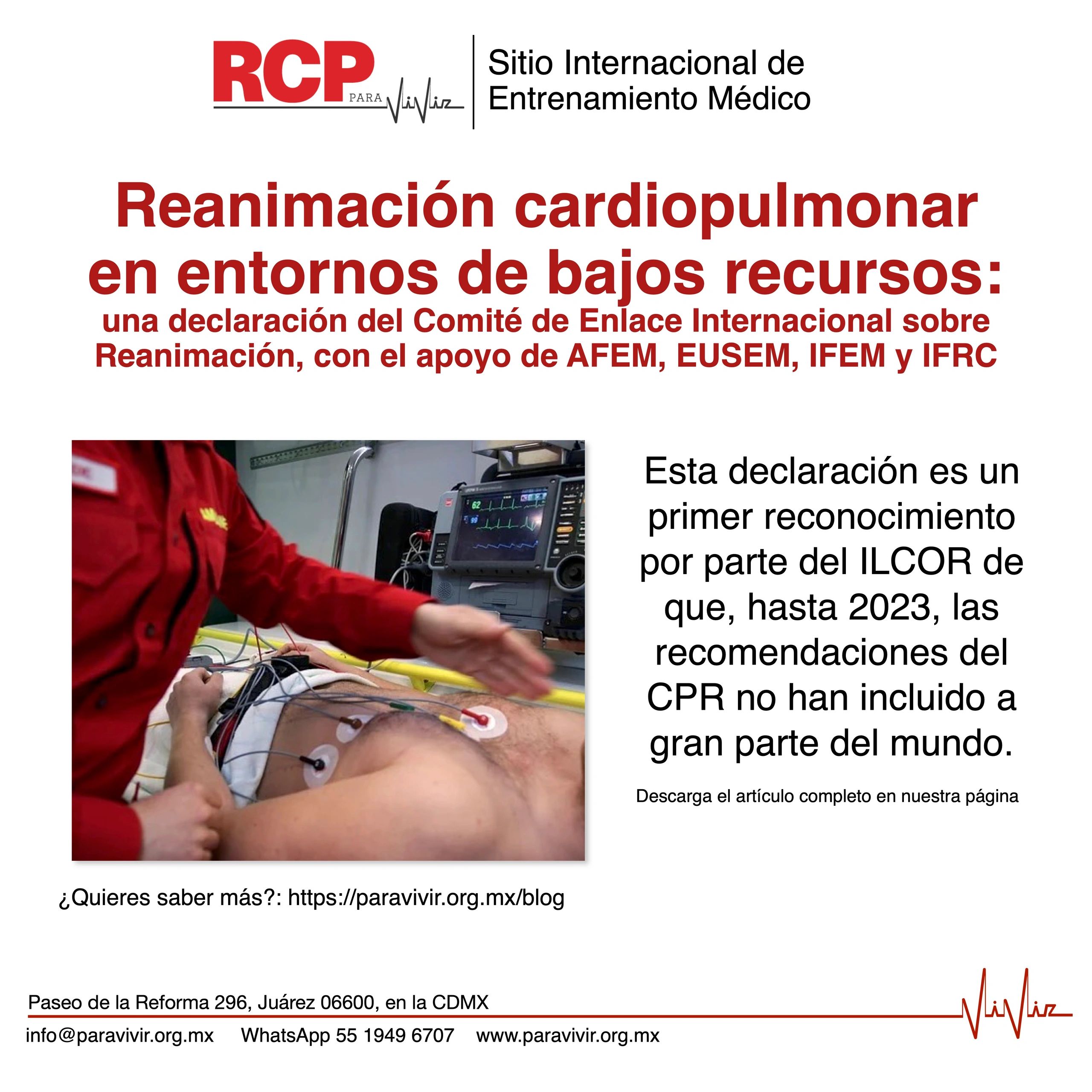 Reanimación cardiopulmonar en entornos de bajos recursos