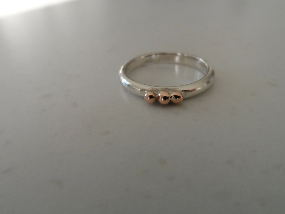 Three Gold Dot Ring