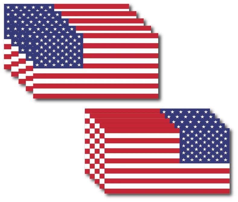 10 Pack of Extra SMALL American USA Flag Vinyl Decal Bumper Sticker Car ...