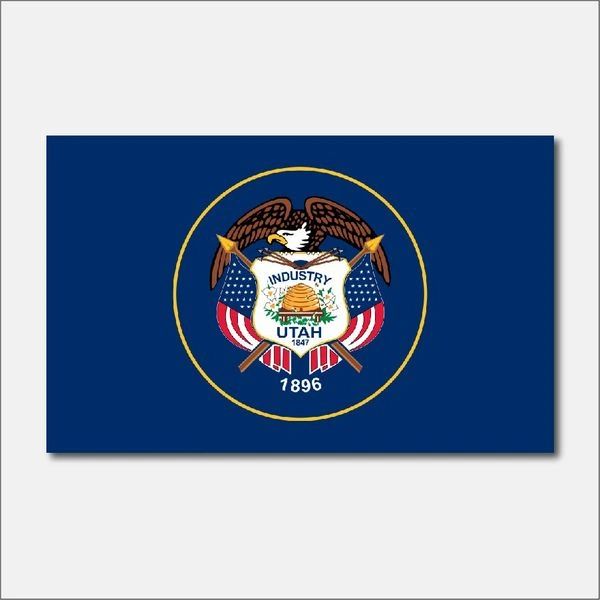 UTAH STATE FLAG VINYL DECAL STICKER