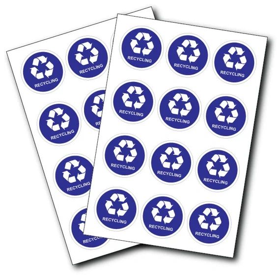 24x Recycling Decals Recycle Bottles Cans Paper Vinyl Decal Sticker 3M