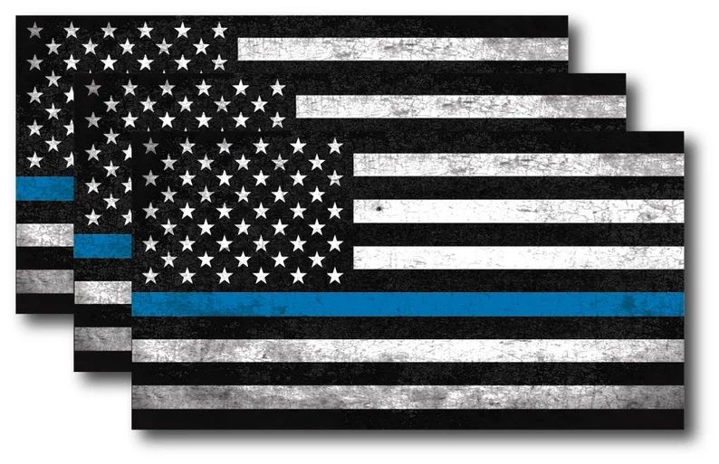 3x Thin Blue Line American Flag Bumper Sticker Blue Lives Matter Decal ...