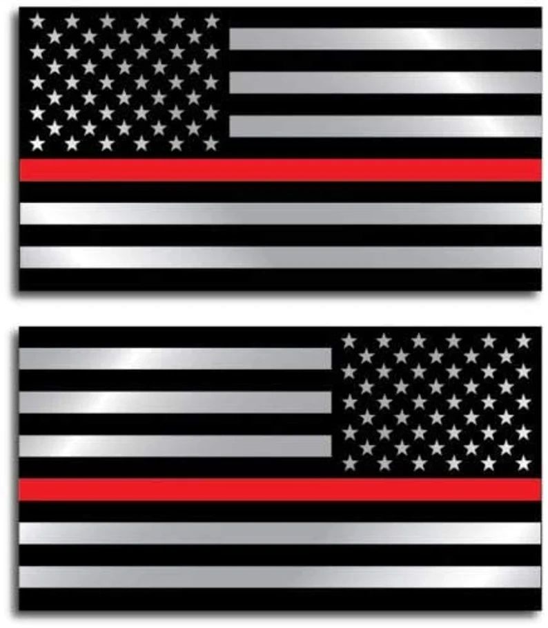 2x Thin Red Line Decal Sticker Vinyl Car Truck Firefighter Red Lives ...