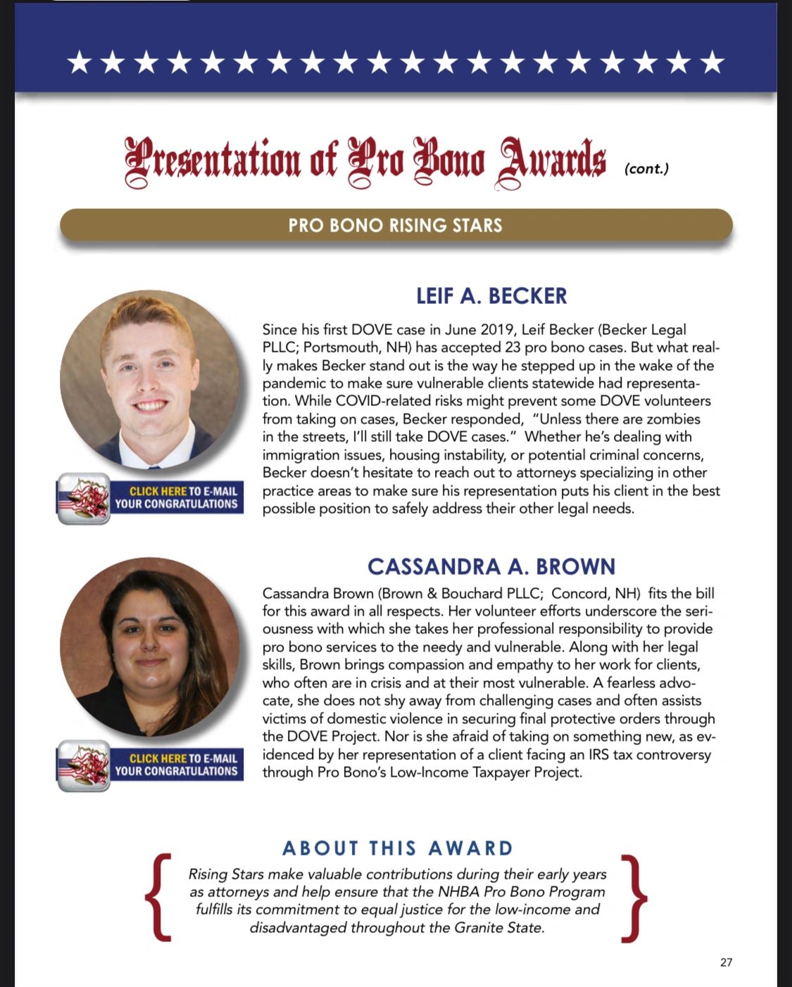 Attorney Becker Named Pro Bono Rising Star - Becker Legal