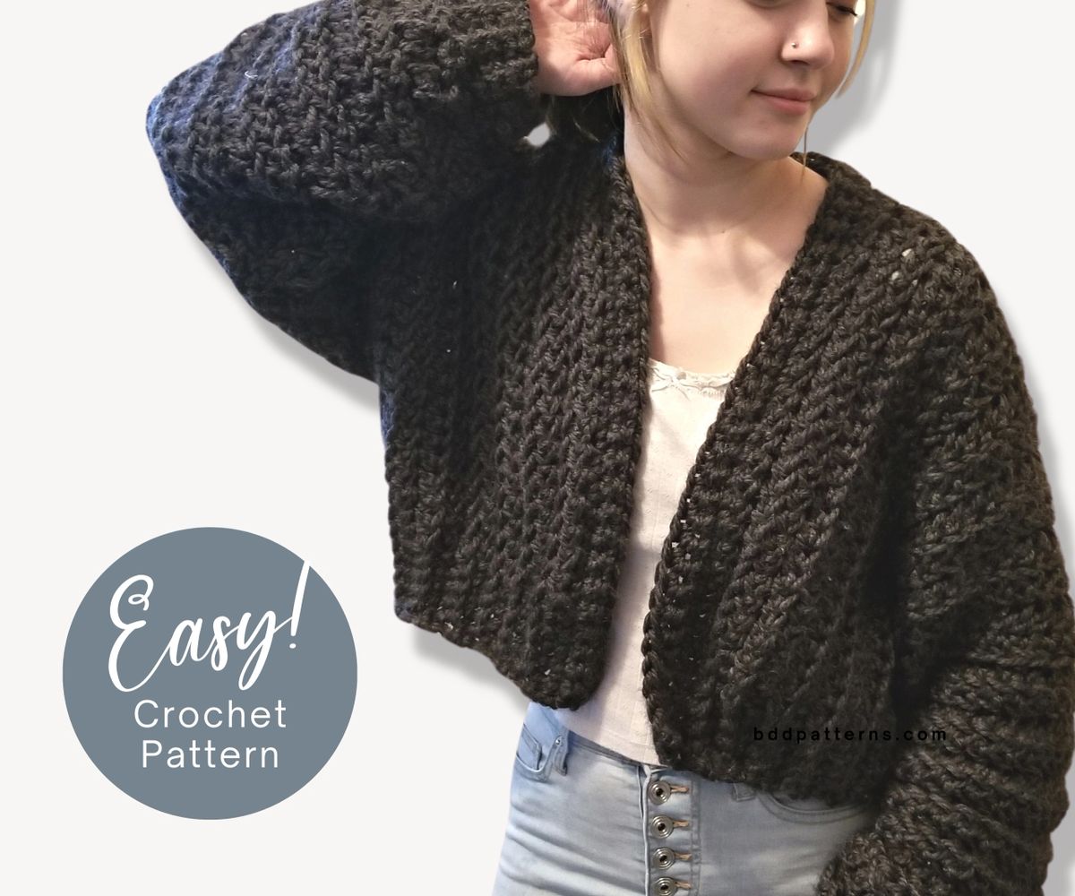Easy Cardigan Crochet Pattern | One Piece Crochet Pattern--The Zhoe
