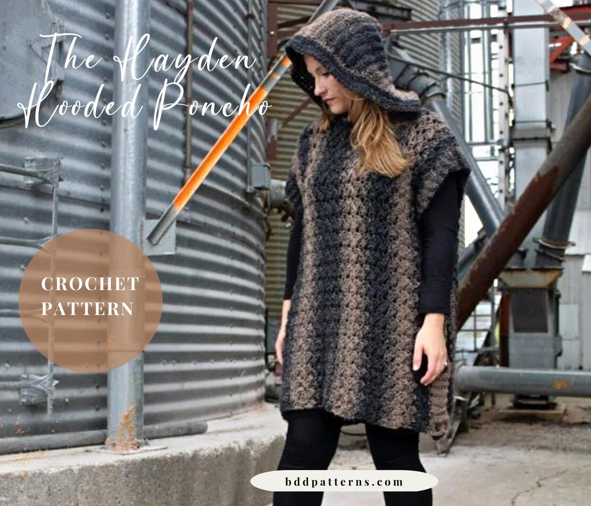 Crochet Pattern | The Hayden Hooded Poncho